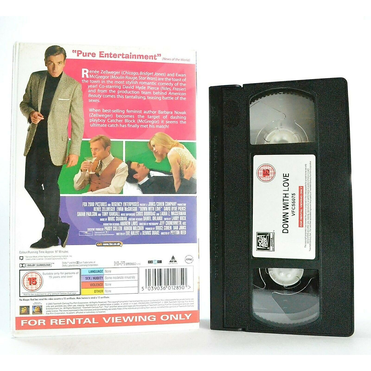 Down With Love: R.Zellweger/E.McGregor - Romantic Comedy - Large Box - Pal VHS