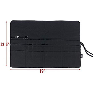 A AIFAMY 30 Pockets Artist Paint Brush Holder, Canvas Roll Up Case Bag & Storage Organizer Pouch Case- Store Pencils, Pens Tools