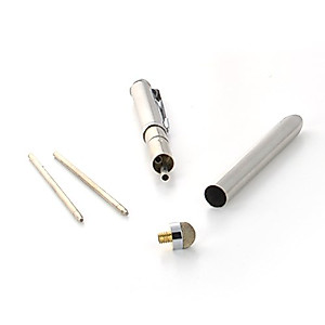 Dockem Executive Pen and Microfiber Stylus: 2 ink colors in 1 Pen (Red & Black): Dual purpose Capacitive Stylus and Ballpoint, Micro-Knit Fiber Mesh Nub Tip, Brushed Chrome (item DCKMST14)