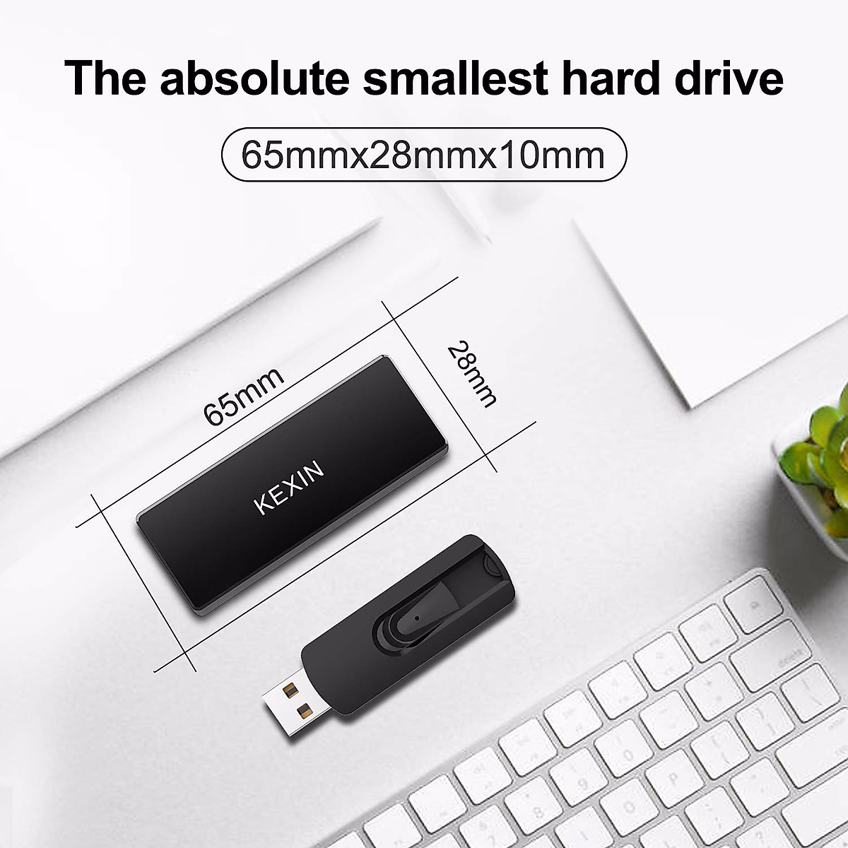 KEXIN 120GB Portable External SSD - Up to 400MB/s - USB-C, USB 3.1 Mini Game Drive Solid State Flash Drive Disk, Compatible with Mac OS, Windows, Laptop, X-Box, PS4