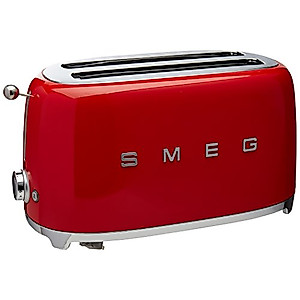 Smeg TSF02RDUS 50's Retro Style Aesthetic 4 Slice Toaster, Red