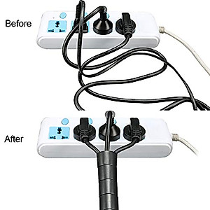 uxcell Spiral Cable Wrap Wire Cord Wraps 1/2-inch x 18ft Black PE Polyethylene Tubing for Computer Wire