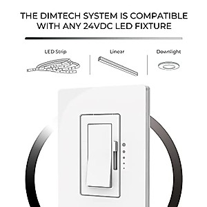 HitLights DimTech Smart Dimmer Switch for LED Lights, Controls DriveTech LED Dimmable Drivers Wirelessly, Works with Alexa and Google Home, Neutral Wire Required, Loads 700W, White Faceplate Included