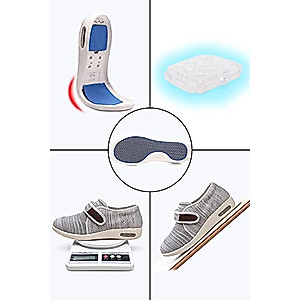 Yibobay Diabetic Shoes for Women Width X-Wide Shoe for Elderly Women Wide Shoes for Women Walking Shoes Adjustable Closure Breathable Lightweight Non Slip for Swollen Feet Edema Light Grey 9