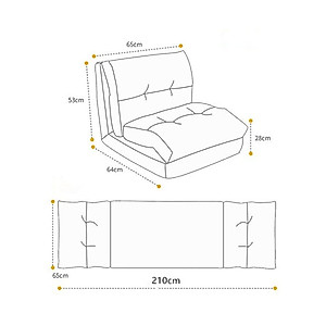PDGJG Position Love Seat Couch Adjustable Floor Couch and Sofa for Living Room and Bedroom Foldable with Reclining