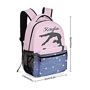 Eiis Gymnastics Stars Pink Blue Students Personalized School Backpack for Kid-Boy /Girl Primary Daypack Travel Bookbag,P22889,One Size