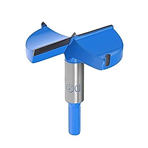 uxcell Forstner Drill Bits 75mm, Tungsten Carbide Wood Hole Saw Auger Opener, Woodworking Hinge Hole Drilling Boring Bit Cutter (Blue, Gray)