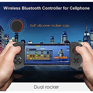 Megadream Gamepad Controller for iOS, Wireless Gaming Gamepad Joystick for iPhone 13/12 Pro/Mini, iPhone 11/11 Pro/Max, iPhone Xs, XR X, 8 Plus, iPad, MacBook, iOS 13.4+ - Direct Play (Black+Bluered)