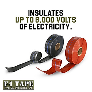 Bond It F4 Emergency Self-Fusing Silicone Tape, Repair Plumbing Pipe & Radiator Hose Leak, Electrical Insulation, Permanent Bonding, Waterproof, 1" x 36' x 20mil, Red