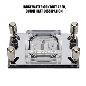 Bewinner PC Water Cooling Block,Computer CPU Water Cooling Block Waterblock Copper Base with Micro Channel,for AM2 / AM2+ / AM3 / AM3+ / AM4 / FM2+ CPU,Processed with Anti-Oxidization Technology
