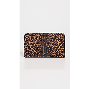Jerome Dreyfuss Women's Clic Clac L Clutch, Leopard, Print, Brown, One Size