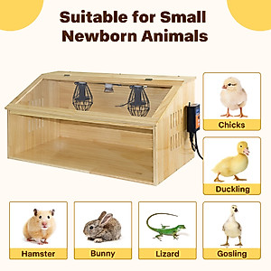 EVERYGROW Brooder Box with Thermostat, Intelligent Chick Brooder Box Heat up to 30 Chicks with 3 Heat Lamps, Waterproof Chicken Brooder Box Kit, Brooder Box for Baby Chicks Ducks Quails Hamsters
