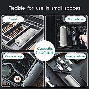 Renewable Gun Safe Dehumidifier,Afloia Cordless Mini Dehumidifier Wireless Rechargeable Dehumidifier,Reuseable Dehumidifier Stick and PTC base, Ultra-Portable for Bag Cabinet Closet RV Car Small Room, TOPX 1+1
