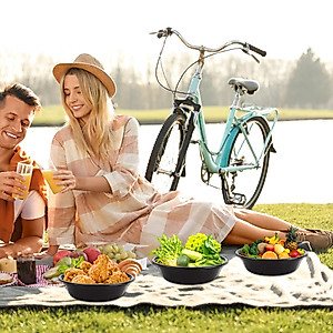 LDHHYH 50 Pack 24 oz / 700 ml Meal Prep Containers with Lids, Plastic Thick Food Storage Containers, Round Meal Prep Bowl, BPA-Free, Freezer & Dishwasher Safe-Black