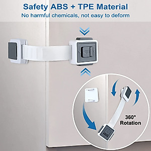 Cabinet Locks for Babies Aosite 6 Pack Child Safety Cabinet Locks Childproof Drawer Latches Baby Proof Straps Locks Adjustable Refrigerator Lock Door Lock for Furniture, Kitchen, Toilet, No Drilling