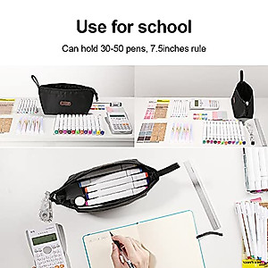 Gutliebe Pencil Case Multifunctional Pencil Pouch Pen Bag Marker Case Pouch Pencil Holder Compact Capacity for High Middle Primary School Student Teen Boy Portable (Pink)