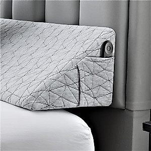 DECMAY Queen Bed Wedge Pillow for Headboard,Detachable Memory Foam Bed Gap Filler Queen Size,Close The Gap (0-7") for Headboard and Mattress(Gray,60 x10 x7In)