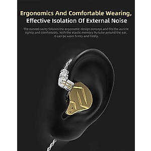 Kinboofi KZ ZSN PRO X HiFi in Ear Monitor, 1BA 1DD Earbud Headphone Dual Driver Drummer Musician Earphone Stereo Headset with Removable C Pin Cable for Church (NO Mic, Dark Black)…