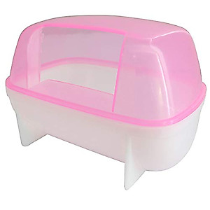 LQ Industrial Hamster Sand Bathroom Pink Plastic Sand Bathroom Bath Pool Cleaning Tool for Chinchilla Ferret Hamster