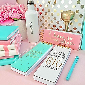 Eccolo Dayna Lee Collection Go-Getter Pink"I Have So Many Ideas" 3" x 8.5" Hardcover Spiral Memo Pad, 300 Pages