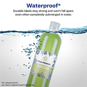 Avery Durable Waterproof Oil-Resistant Film Labels with Sure Feed Technology, 2" x 2" Square, Laser/Pigment-Inkjet, 120 Labels (64503)
