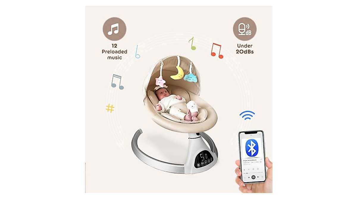 HARPPA Electric Baby Swing - Portable & Multi-Function