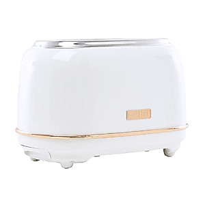 Haden 75091 Heritage 2 Slice Toaster, Wide Slot with Removable Crumb Tray and Settings, Ivory/Copper