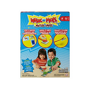 Mattel Games WHAC-A-MOLE Match-A-MOLE Kids Card Matching Game with Mole Smackers for 2 to 3 Players 5 Year Old & Up