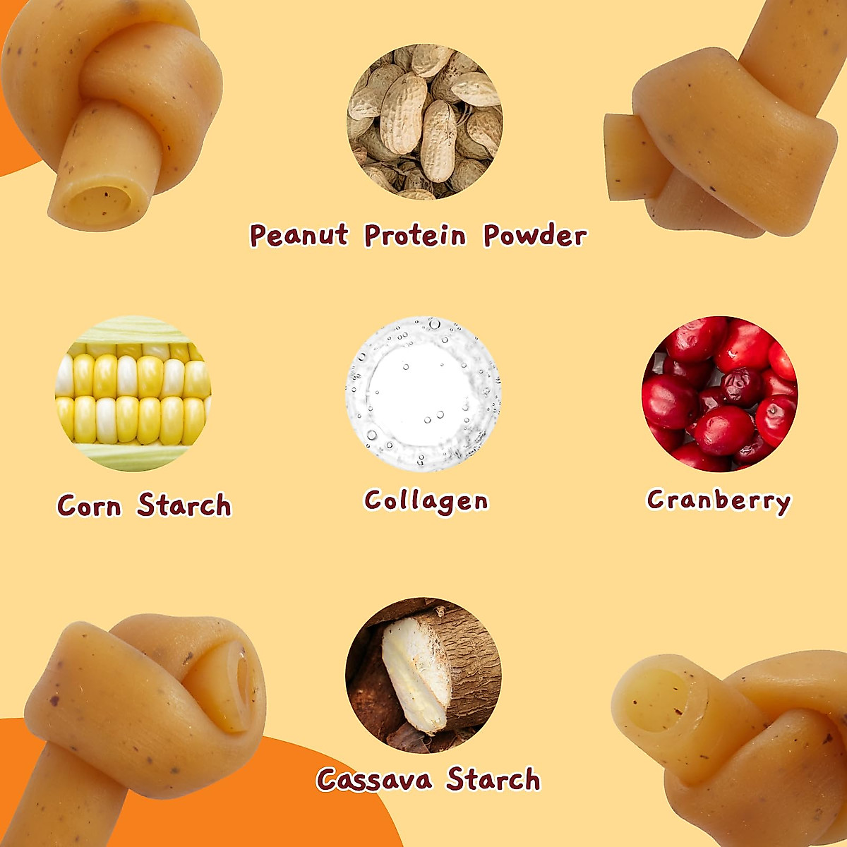 Jungle Calling Peanut Butter Dog Treats, Dental Chews for Dogs, Rawhide Free Dog Bones 2.5'' for Small Dogs