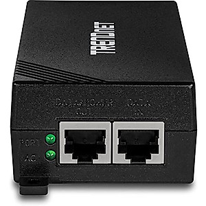 TRENDnet Gigabit Power Over Ethernet Plus Injector, PoE+ (30W) Power Network Distances Up to 100M (328 ft.), Black, TPE-115GI (Pack of 1)