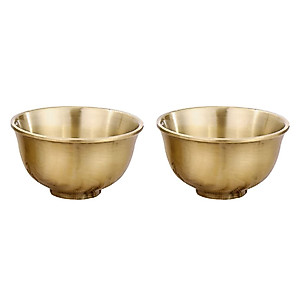 Vintage Tea Wine Drinking Cup: 2pcs Tea Bronze Cup Sake Cup Retro Sip Wine Cup Small Champagne Drinking Cup Chalices Gold Tea Mug