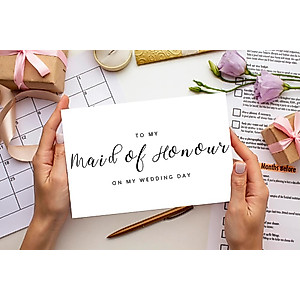 YiKaLus Wedding Day Thank You Card for Maid of Honour, Blank Inside