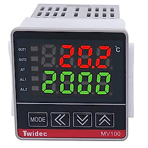 Twidec/MV100-B10 Digital Display PID Temperature Controllers Thermostat Regulator AC 85V - 265V MY-104+ K Sensor Thermocouple + Heat Sink and Solid State Relay SSR 40 DA