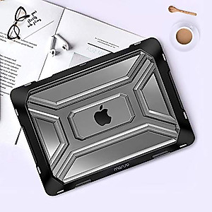 MOSISO Compatible with MacBook Pro 13 inch Case M2 2023 2022 2021 2020 A2338 M1 A2289 A2251 with Touch Bar Touch ID, Heavy Duty Plastic Hard Shell Case with TPU Bumper & Keyboard Cover, Black