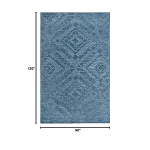Rizzy Home | FA168B | Fifth Avenue Collection | Wool Area Rug | 8' x 10' | Blue/Gray/Rust/Blue Diamond