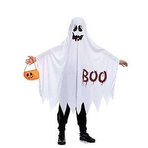 Spooktacular Creations 2 Pack Kids Unisex Mask Ghost Costume for Fancy Dress Cosplay and Spooky Creatures Party-S(5-7yr)