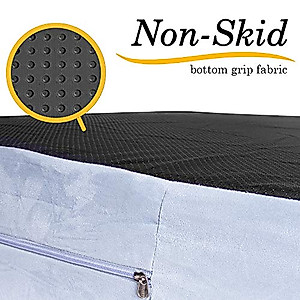 Jumbo Orthopedic Dog Bed - 7-inch Thick Memory Foam Pet Bed with Pillow With Removable Cover & Free Waterproof Liner - For Large Breed Dogs