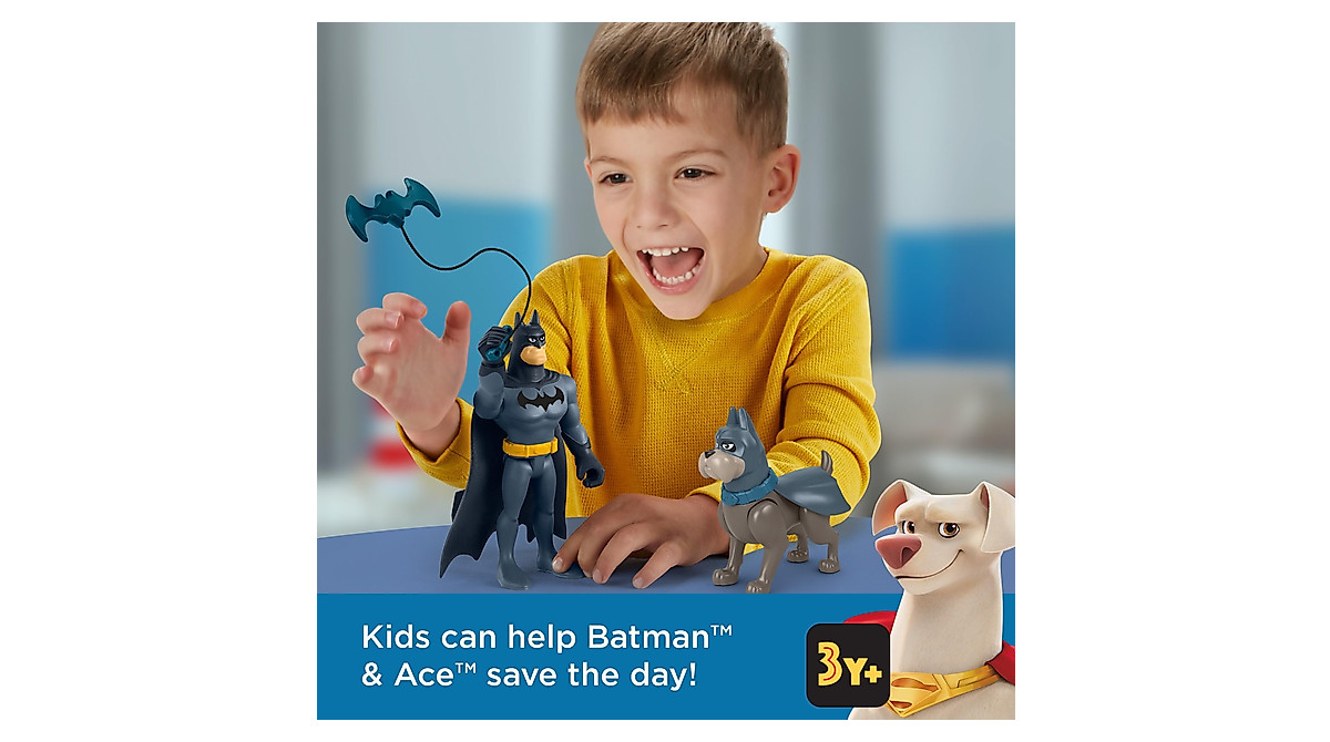 Fisher-Price DC Super-Pets Batman & Ace Figure Set 3+ Fun