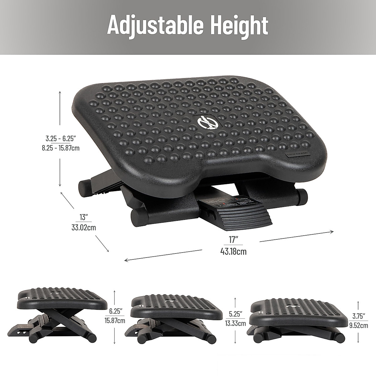 Mind Reader LEGUP-BLK Rest, Ergonomic Foot, Pressure Relief for Comfort, Back, and Body, Black