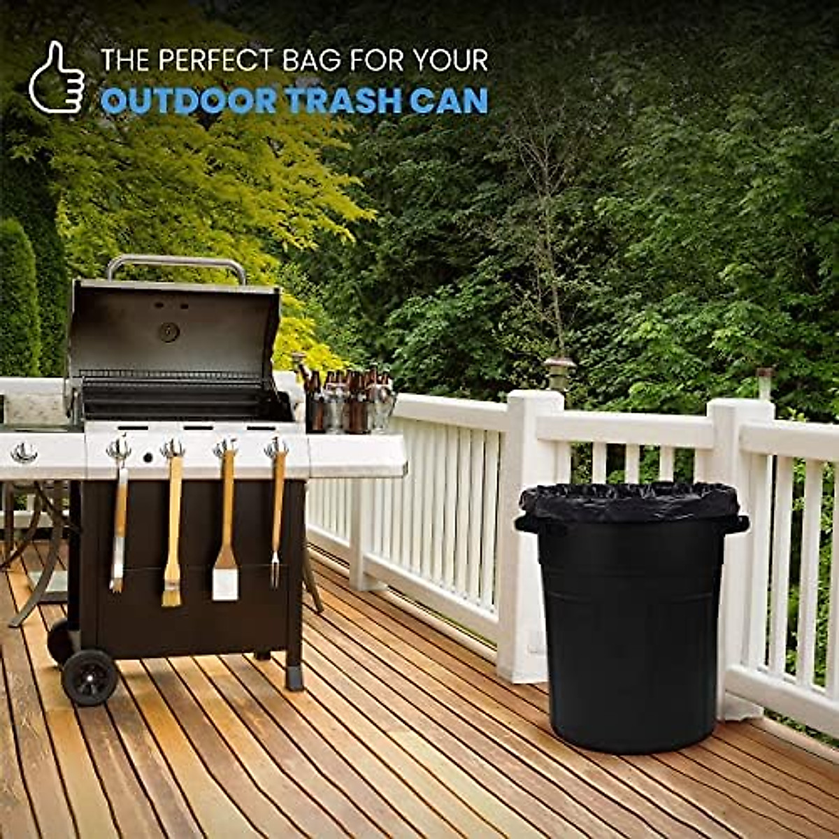 ToughBag 55 Gallon Trash Bags, 35 x 55” Large Industrial Black Trash Bags (50 COUNT) - 55-Gallon Outdoor Garbage Bags for Commercial, Janitorial, Lawn, Leaf, and Contractors - Made in USA