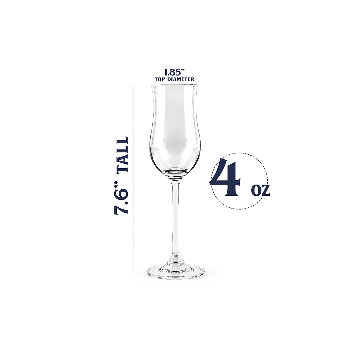 GLASSIQUE CADEAU Cognac, Brandy, Tequila and Dessert Wine Snifter Glasses | Set of 4 Small Tasting Tulip Copitas for Sipping Spirits, Madeira, After Dinner Drinks