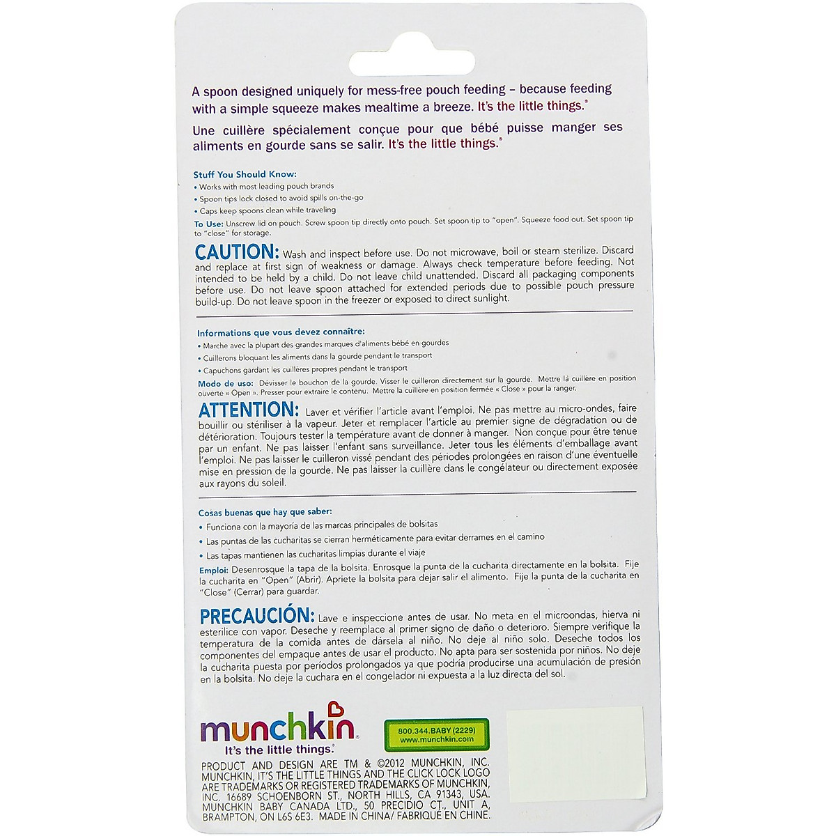 Munchkin Click Lock Food Pouch Spoon Tips - 1 Pack Of 2 Count