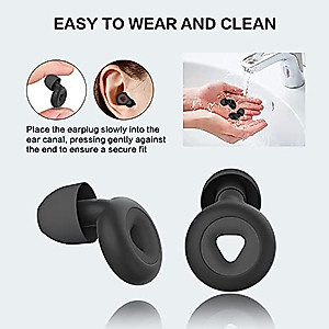 Ear Plugs for Sleeping Noise Cancelling – Super Soft, Reusable Hearing Protection in Flexible Silicone, Noise Cancelling Earbuds for Sleep - 6 Ear Tips in S/M/L – 25dB Noise Cancelling Black