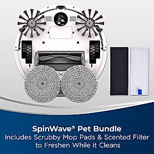 Bissell SpinWave Pet Robot, 2-in-1 Wet Mop and Dry Robot Vacuum, WiFi Connected with Structured Navigation, 3347