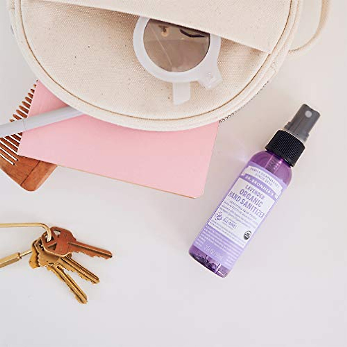 Dr. Bronner's - Organic Hand Sanitizer Spray (Lavender, 2 ounce, 12-Pack) - Simple and Effective Formula, Cleanses & Sanitizes, No Harsh Chemicals, Moisturizes and Cleans Hands