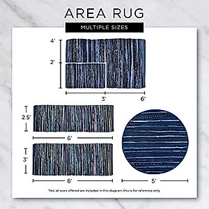 DII Woven Rugs Collection Recycled Yarn, Reversible, 2x3' Area Rug Set, Mineral Plaid, 2 Piece
