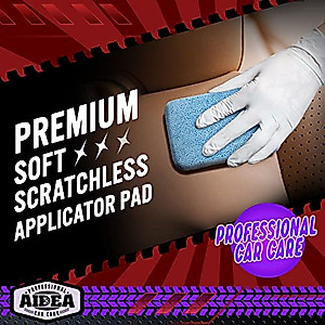 AIDEA Microfiber Applicator Pads-8PK, Microfiber Sponge, Car Wash Pads, Cleaning Pads, Great for Applying Wax, Sealants & Other Conditioners-Blue