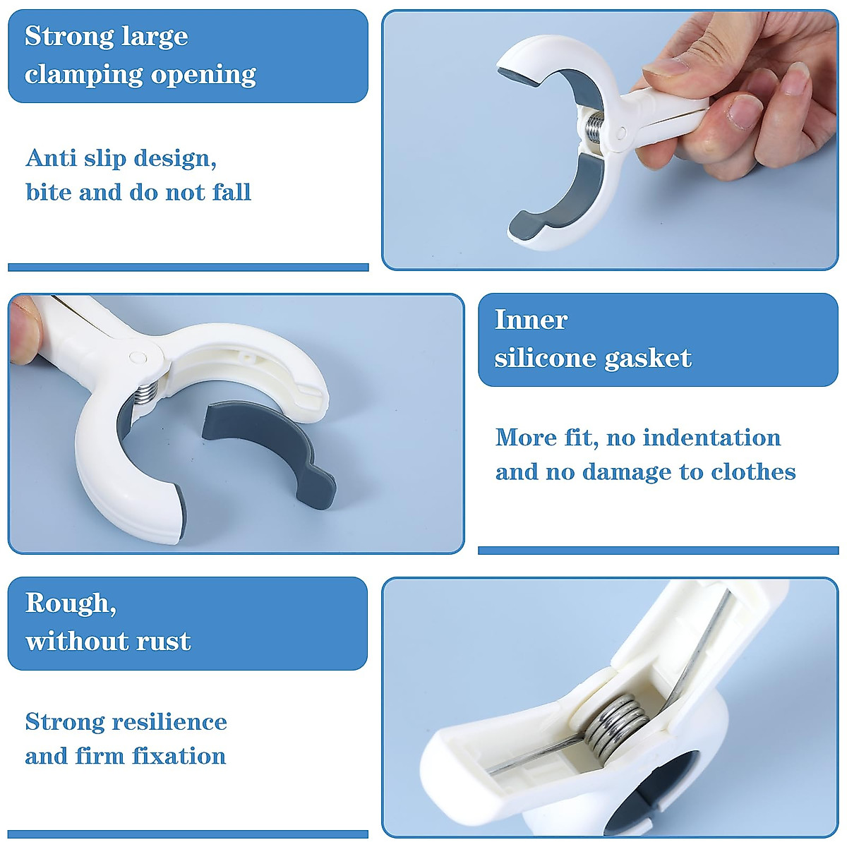 Jeffdad 8Pcs Beach Towel Clips, Large Bath Towel Clips Heavy-Duty Plastic Clothes Pins Quilt Drying Clips, for Clothes, Bed Linen, Bath Towel, Beach Towel to Dry on Clothesline and Hanging Rack