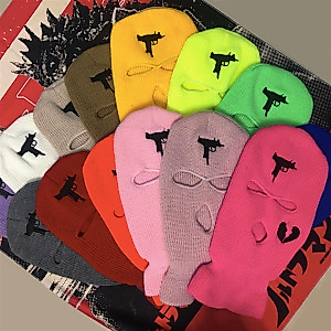 June Sports 3-Holes Ski Mask Design Winter Full Face Cover Knitted Balaclava Outdoor Sports Cycling Mask Broken Heart MK4F-Red Broken Heart-red One Size