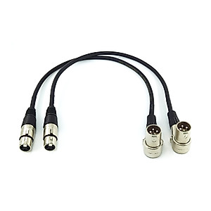 WJSTN Right-Angle Male XLR to Straight Female XLR, XLR Adapter Cable 2Pack